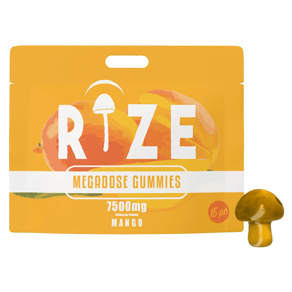 Rize Megadose Gummies 7500mg 15pc/pk- Mango | MoonmistDistro